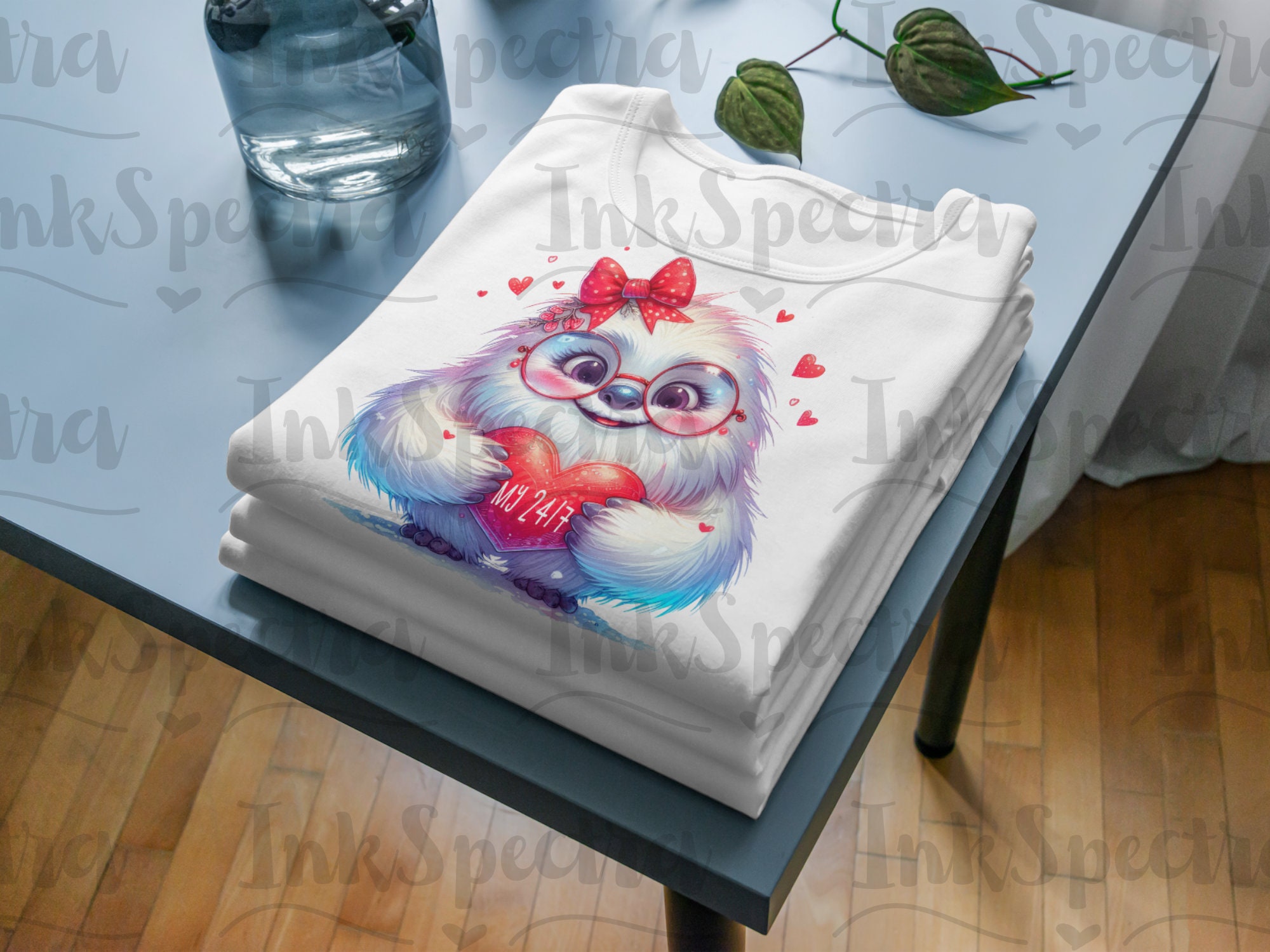 Yeti Valentines Day Clipart, Decor Love Illustrations, Romantic Animals ...