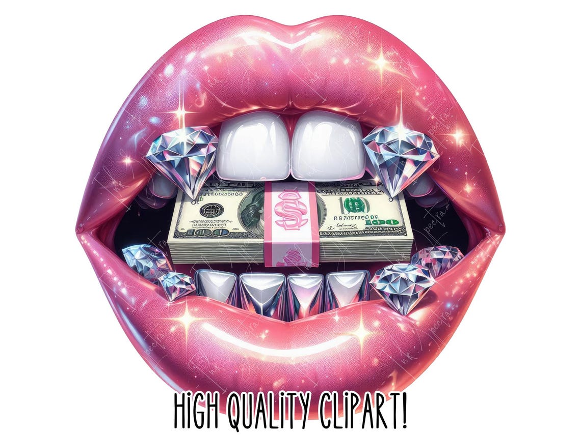 Lips With Money Clipart, Stack of Money Clip Art, Sublimation Money ...