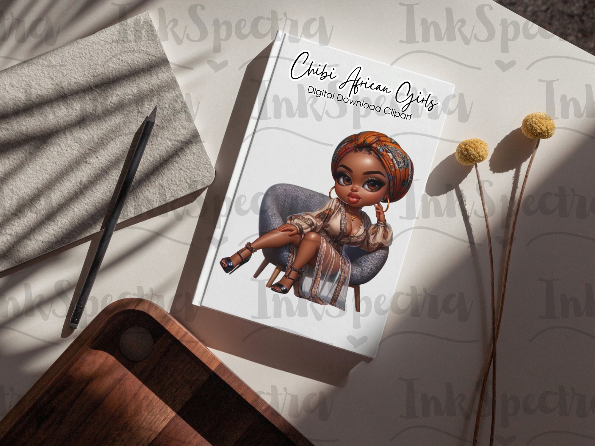 Digital African Chibi Girls, Printable African Gilrs Clipart, African ...