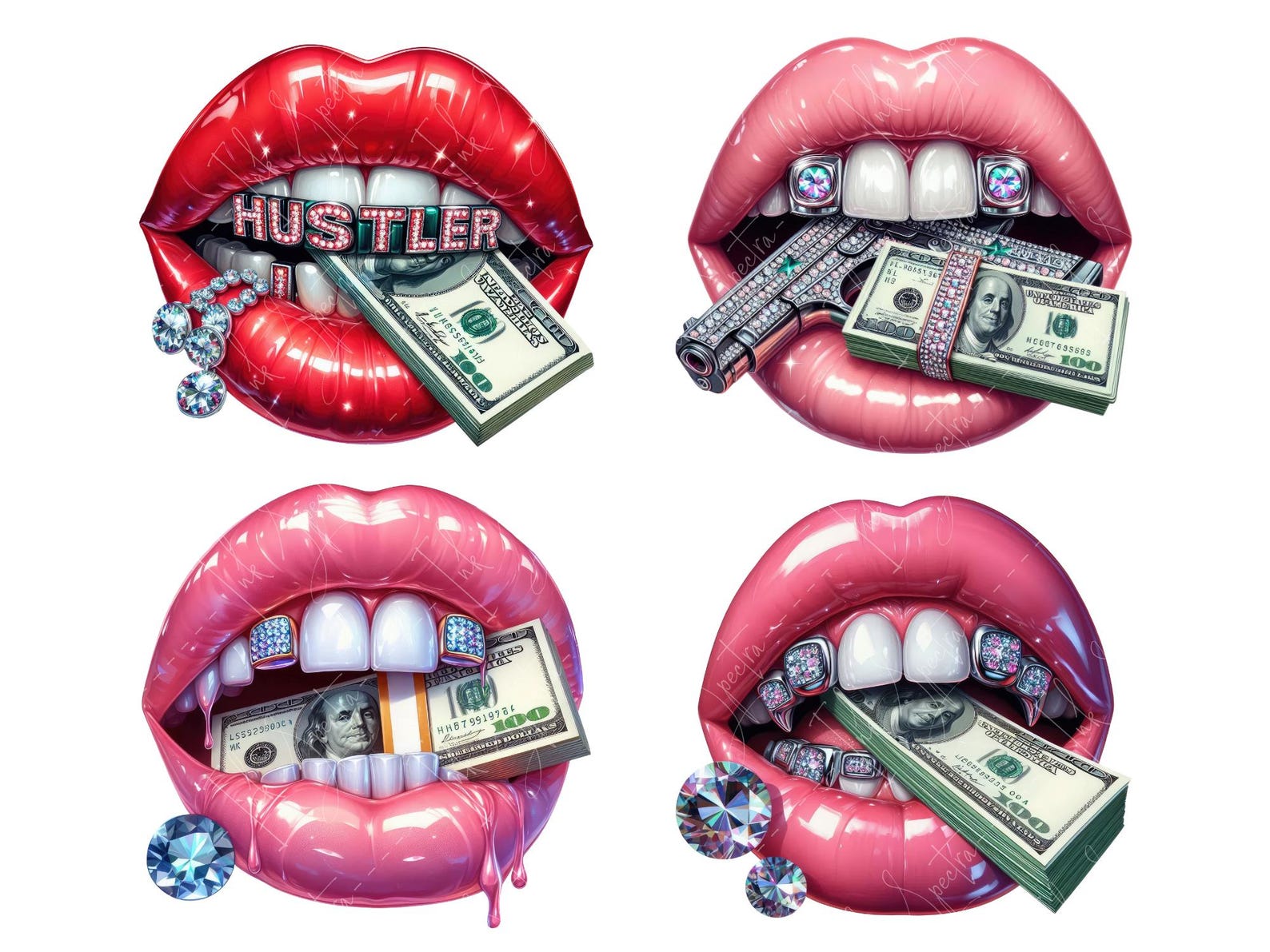 Lips With Money Clipart, Stack of Money Clip Art, Sublimation Money ...