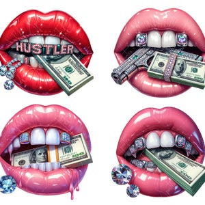 Lips With Money Clipart, Stack of Money Clip Art, Sublimation Money ...