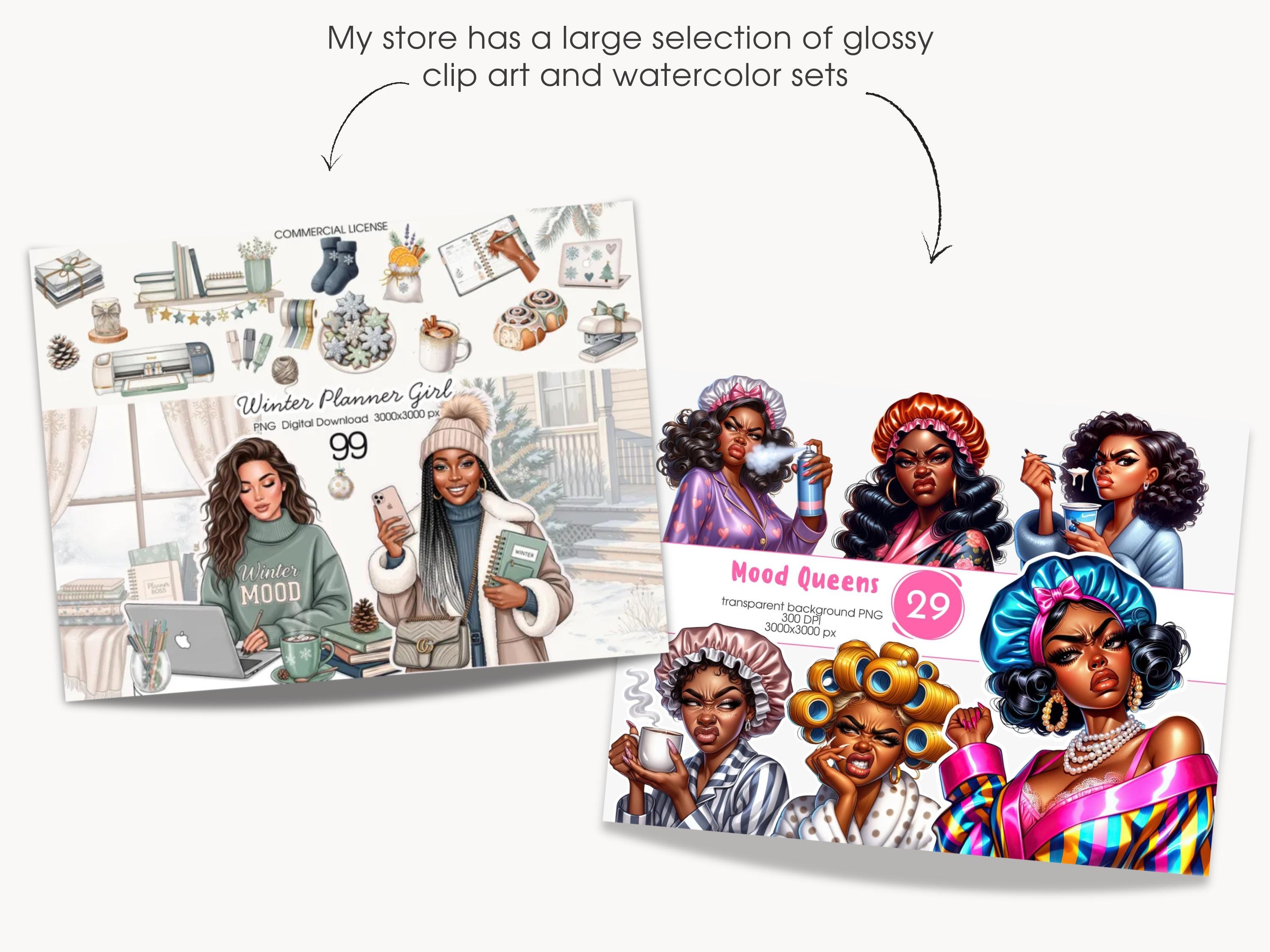 Sassy Valentine Clipart, Unbothered Black Women PNG, Anti-love Attitude ...