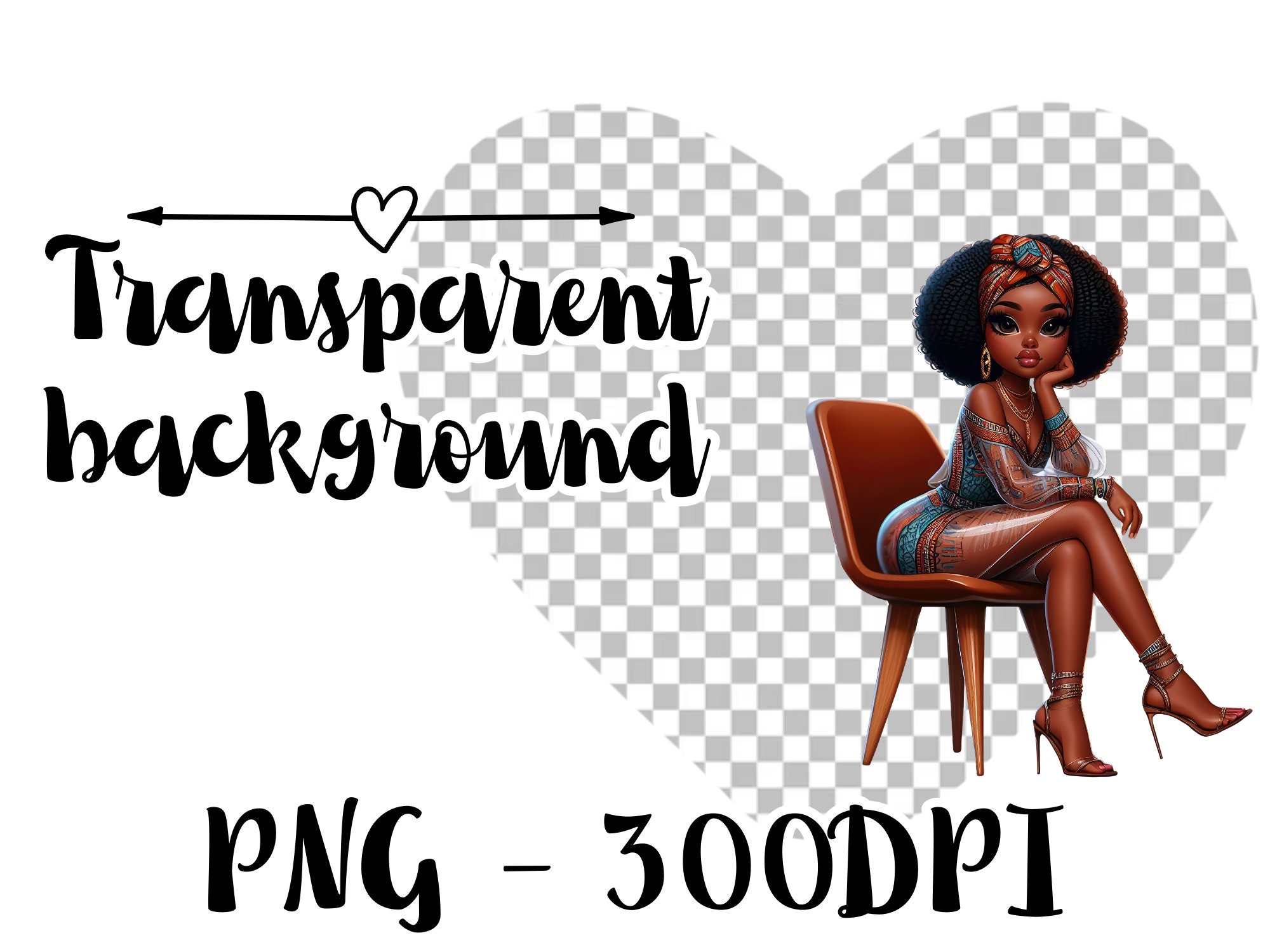 Digital African Chibi Girls, Printable African Gilrs Clipart, African ...