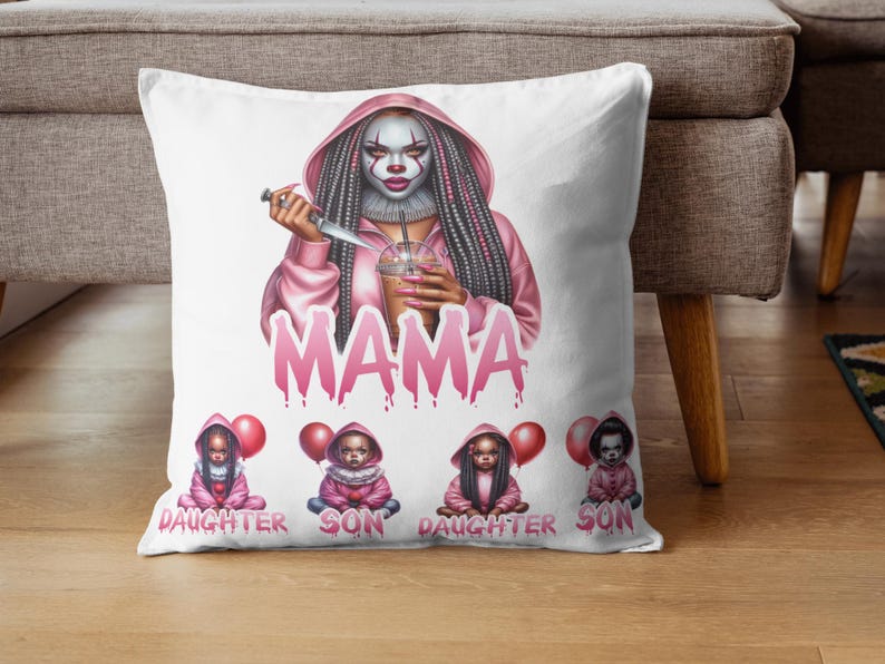 Halloween Horror Scary Mama, Custom Kid Name, Spooky Mama Png, Black ...