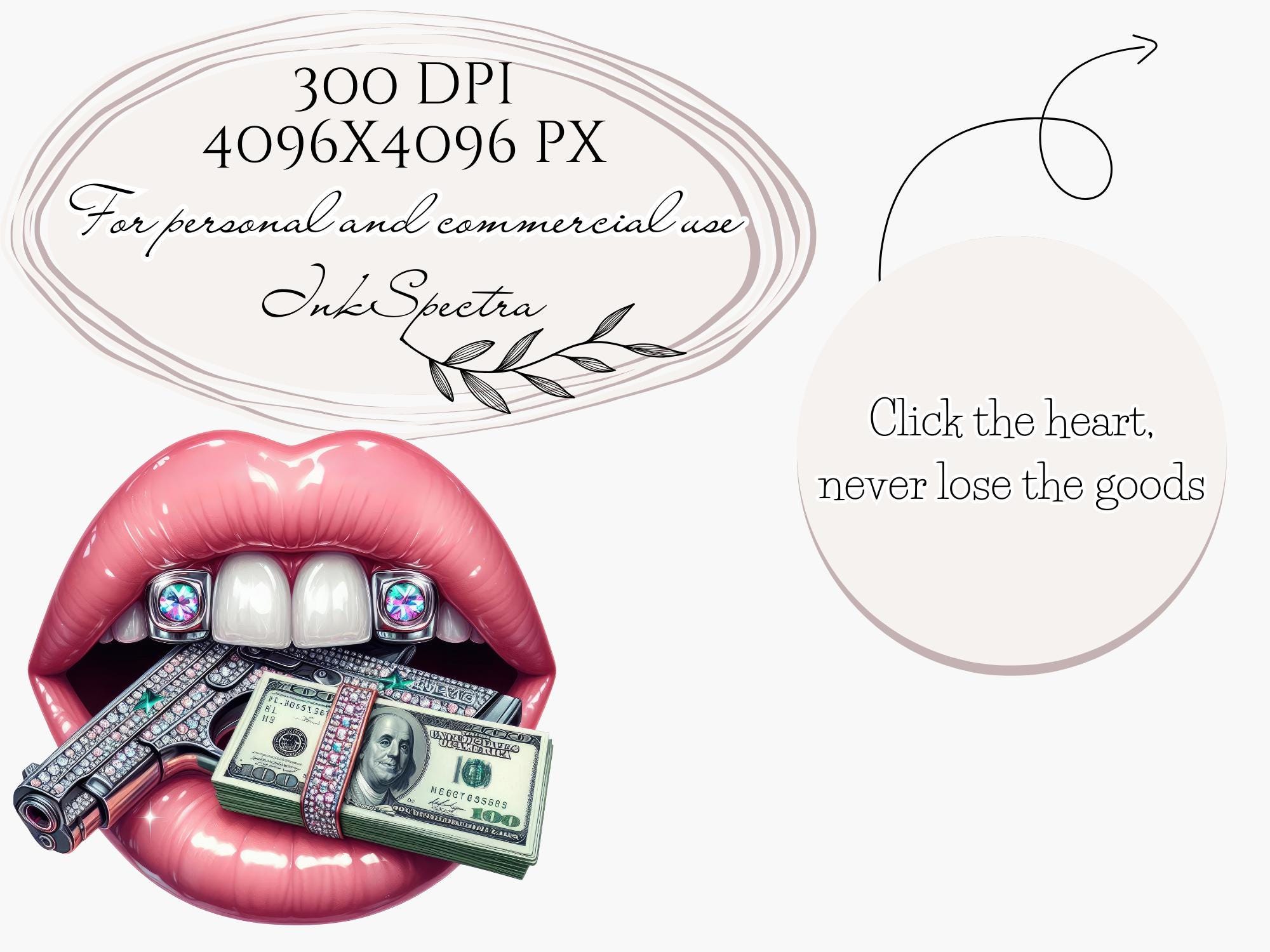 Lips With Money Clipart, Stack of Money Clip Art, Sublimation Money ...