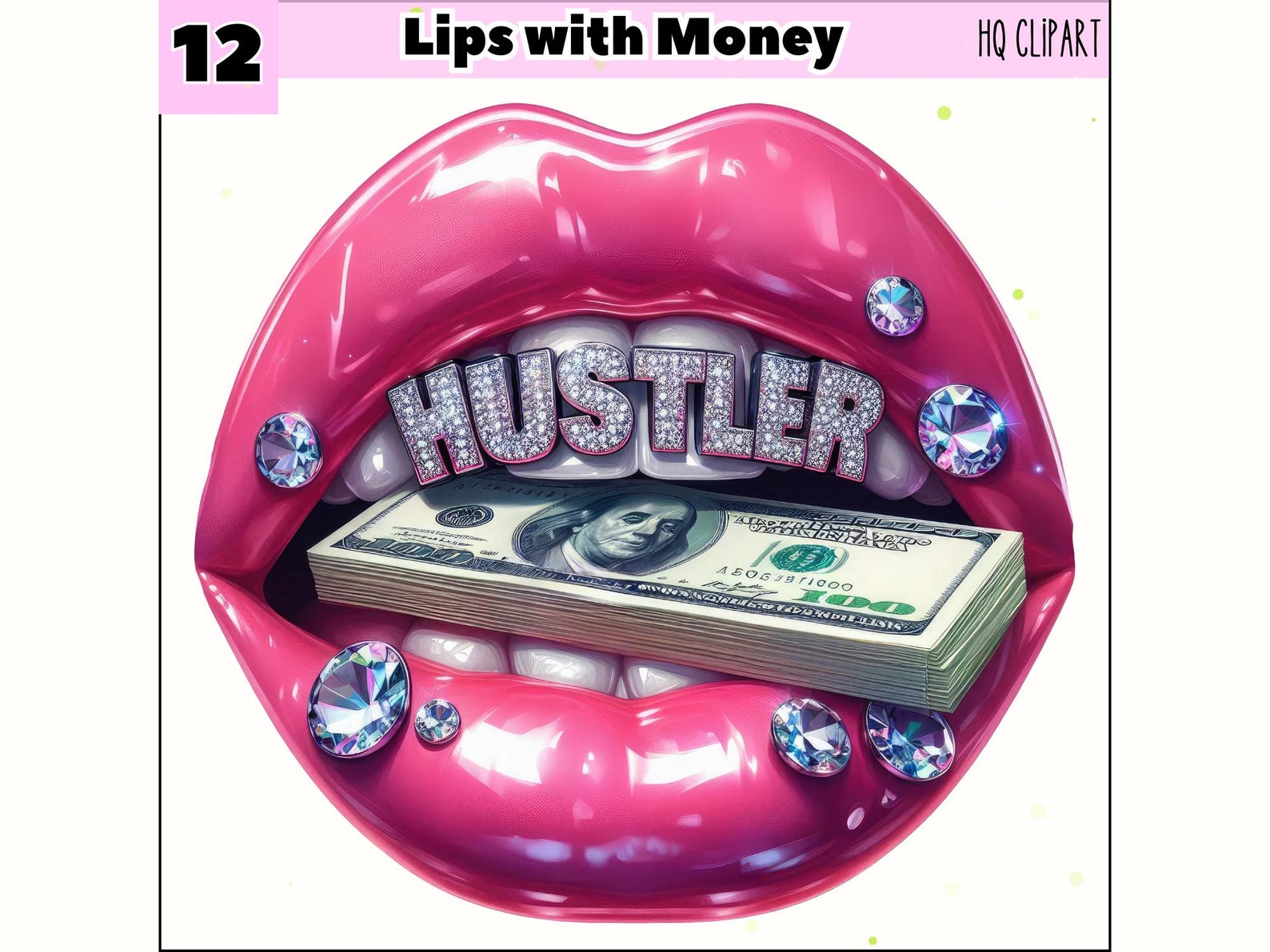 Lips With Money Clipart, Stack of Money Clip Art, Sublimation Money ...