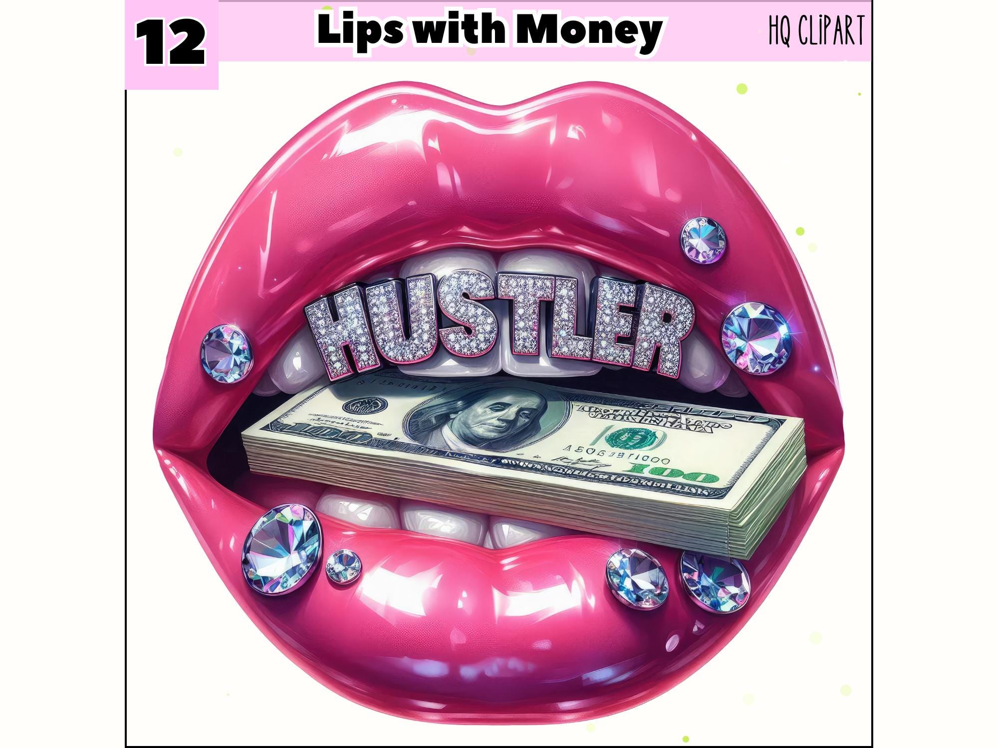Lips With Money Clipart, Stack of Money Clip Art, Sublimation Money ...