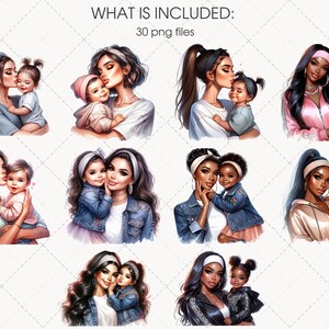 Best Moms With Kids Clipart Bundle, Cute Little Kids, Mother's Day ...