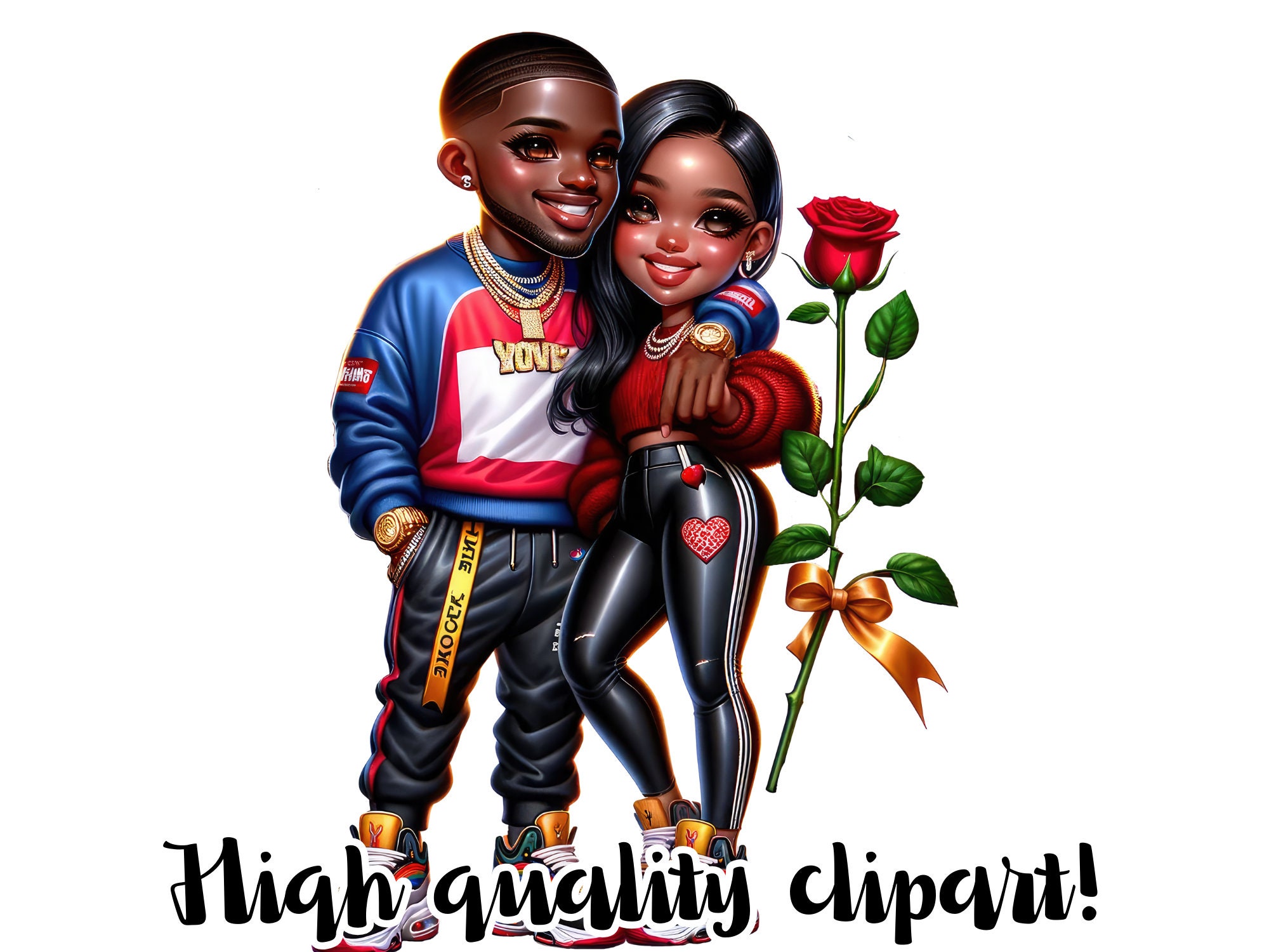 Black Couples Valentine Clipart,valentine Gift, Valentine Printable ...