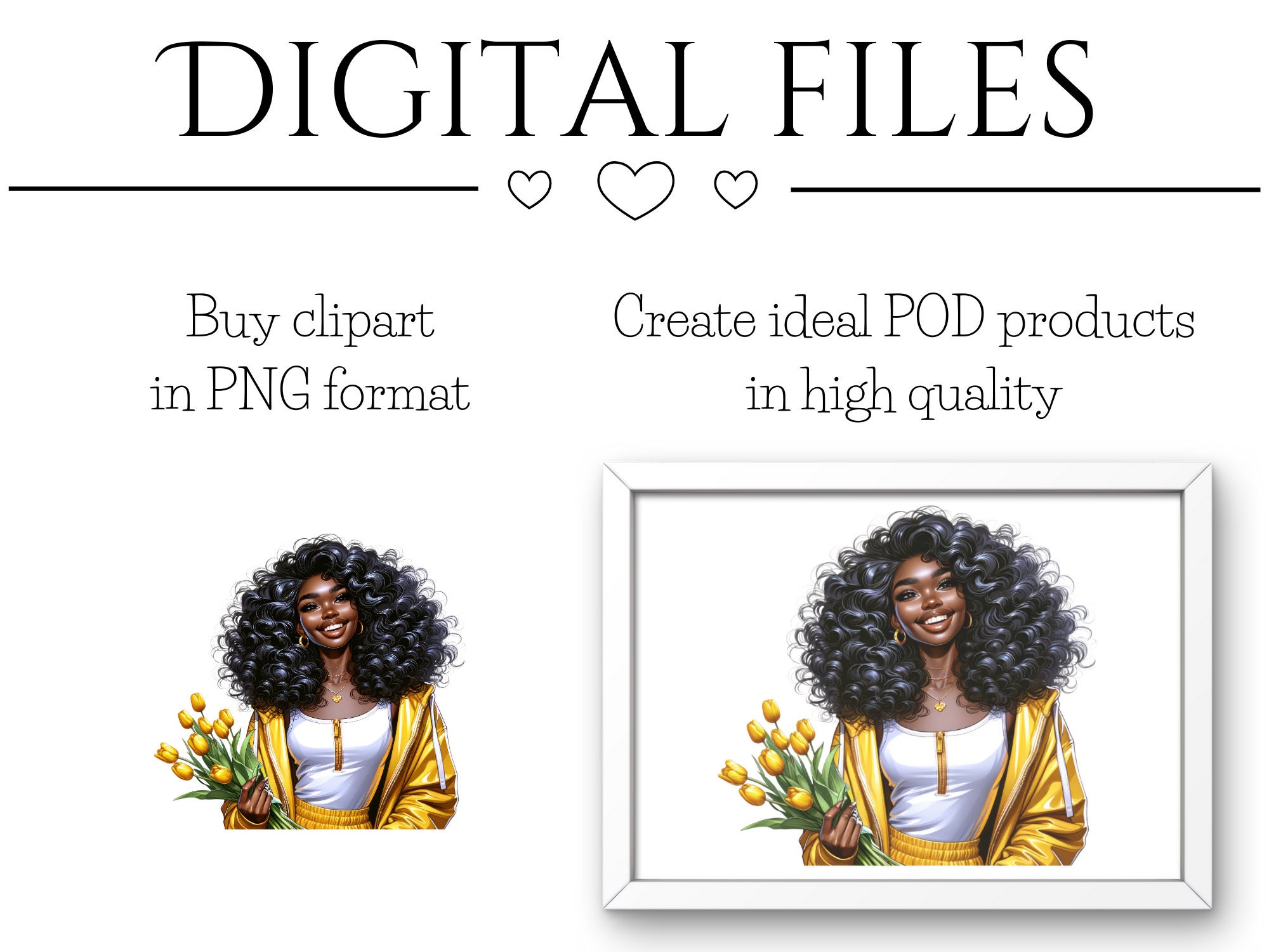 Watercolor Spring Girls, Spring Curvy Black Girl Clipart, Girl With ...