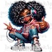 Black Hip Hop Chibi Girls, Hip Hop Girls Clipart, Urban Chibi Art for ...