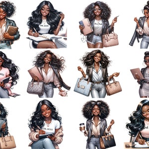 Bundle Planner Black Girl Clipart, Boss Lady Planner, Goodnotes Sticker ...