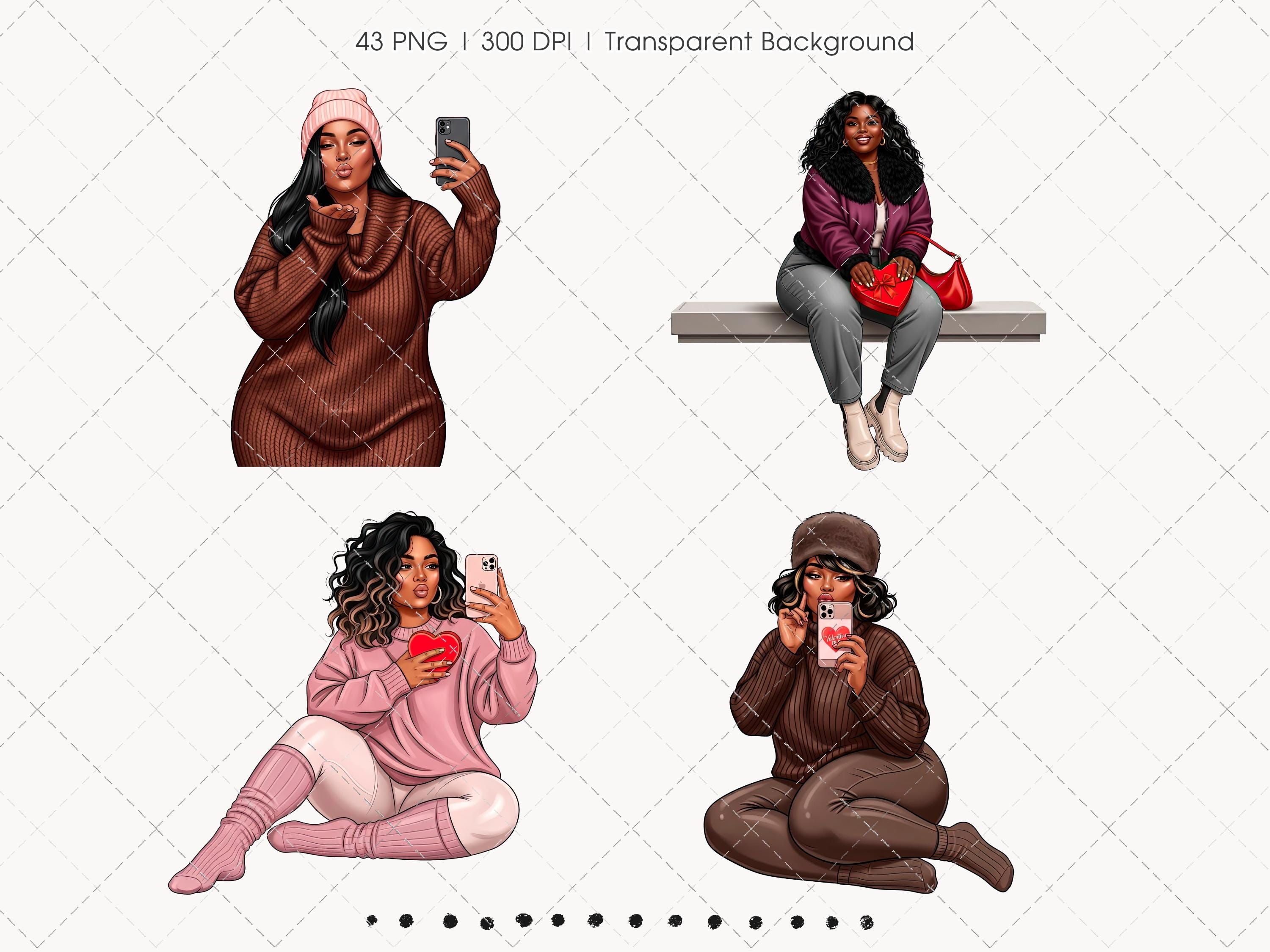 Sweet Mocha Afro Valentine Clipart PNG, Planner Stickers (digital ...
