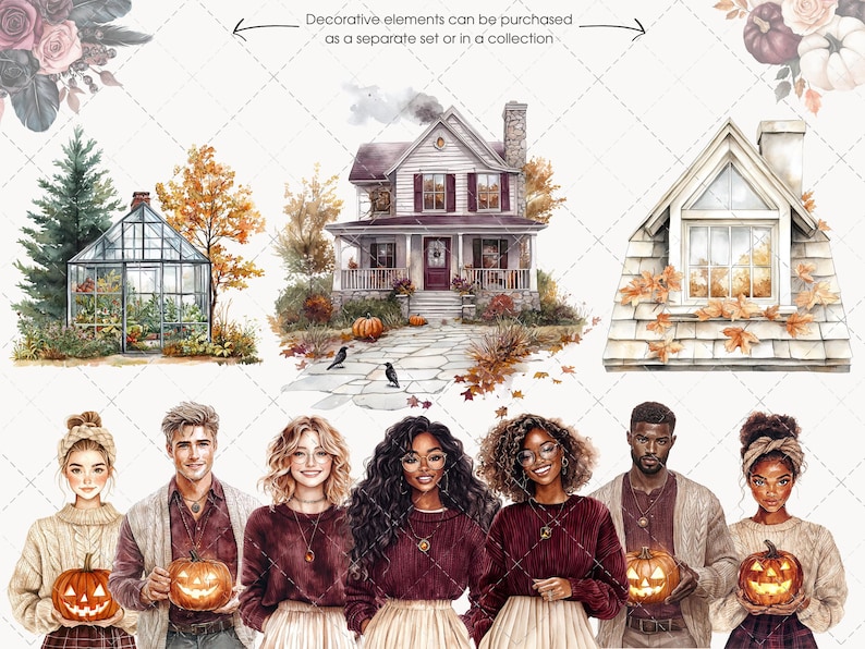 Watercolor Bundle “witching Season”, Witch in Cottagecore PNG File ...