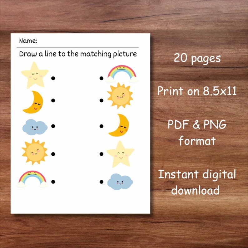 Printable Matching Game Worksheets: Preschool Learning Activity (PDF ...