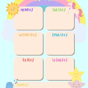 Rainbow Kids Weekly Planner: Homeschool Organizer (digital Download) - Etsy