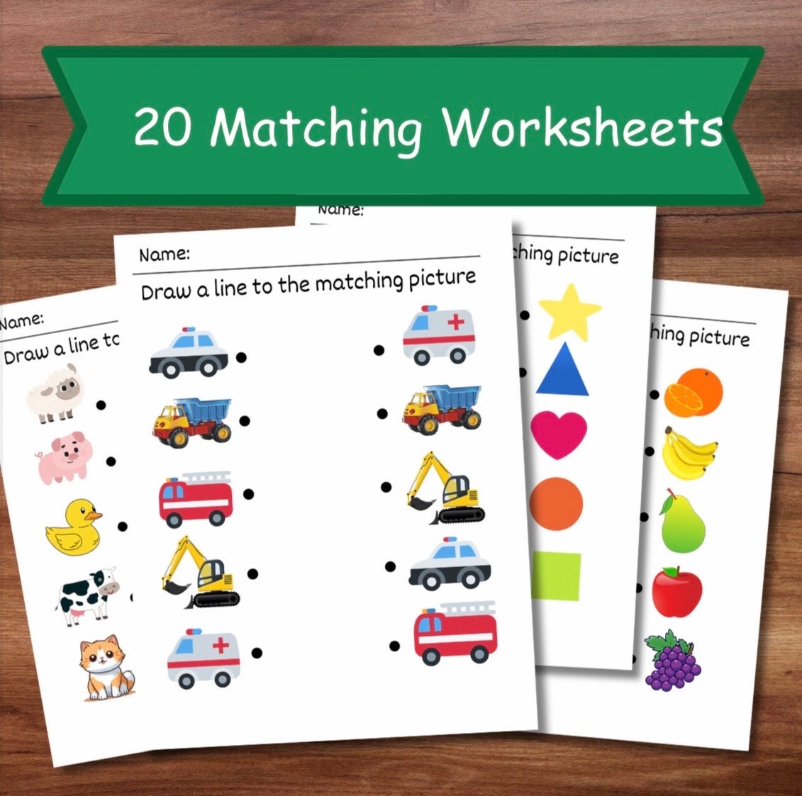 Printable Matching Worksheets, Match the Picture,busybook,kindergarten ...