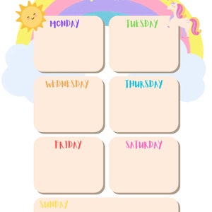 Rainbow Kids Weekly Planner: Homeschool Organizer (digital Download) - Etsy