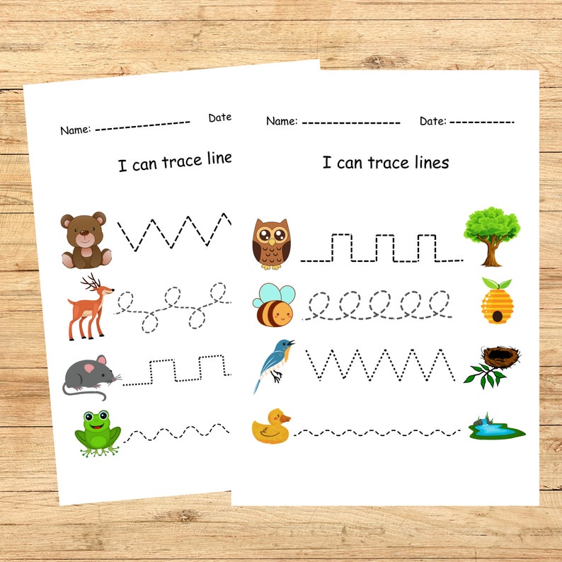 Preschool Line Tracing Worksheets,lines Trace Page Printable,busy Book ...