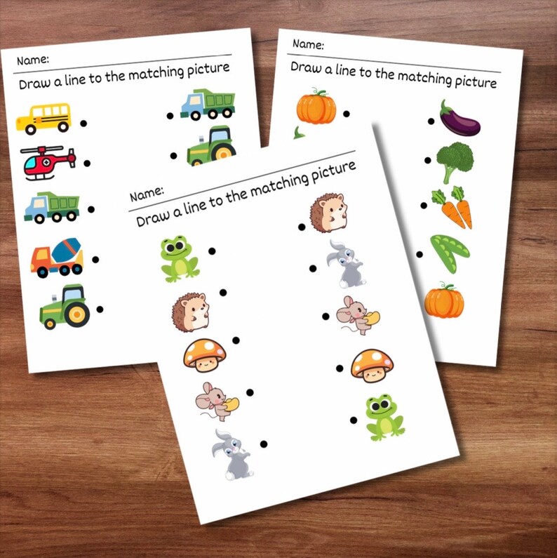 Printable Matching Worksheets, Match the Picture,busybook,kindergarten ...