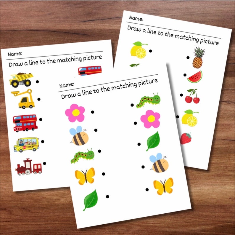Printable Matching Worksheets, Match the Picture,busybook,kindergarten ...