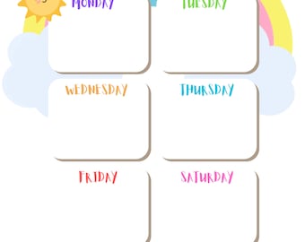 Colorful Rainbow Kids Weekly Planner,homeschool Schedule Organizer ...
