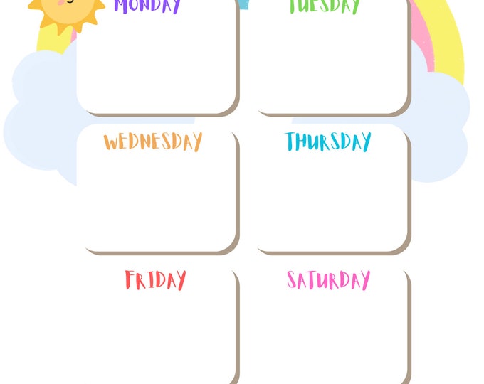 Rainbow Kids Weekly Planner: Homeschool Organizer (digital Download) - Etsy