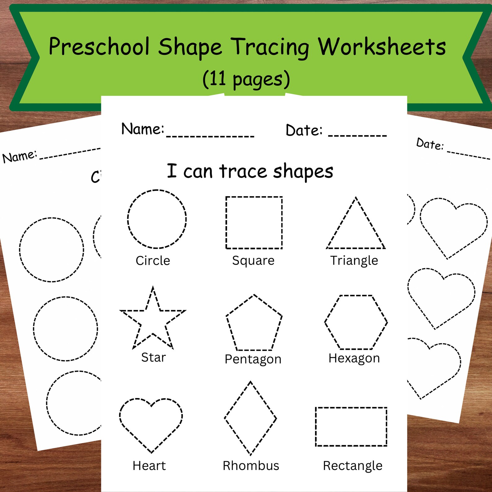 Preschool Printable Shape Tracing,printable Shape Worksheets,basic ...