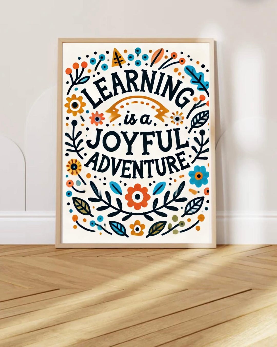 Learning is a Joyful Adventure Printable Art,inspirational Quote ...