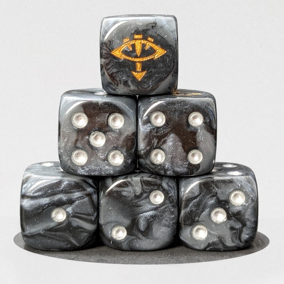 D6 Dice Black Army, Dark Legion, Sons of Horus the Falcon Go, Right Eye ...