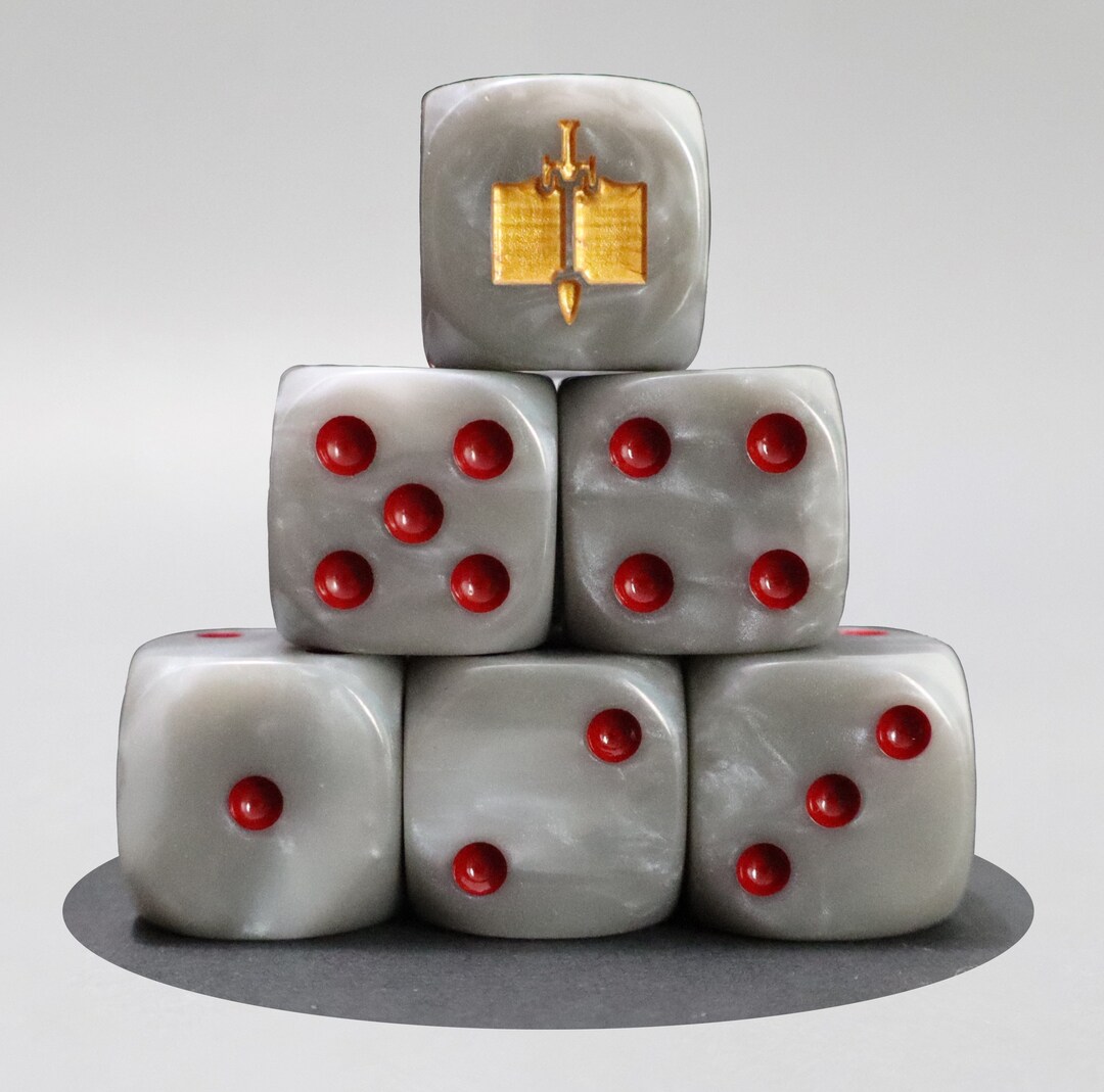 D6 Dice Grey Knight Army, Grey Dice Knights, Knights Dice, Silver ...