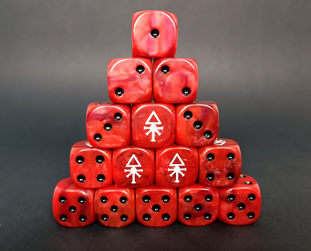 Dice D6 Space Elves Custom Deluxe Red Black White - Etsy