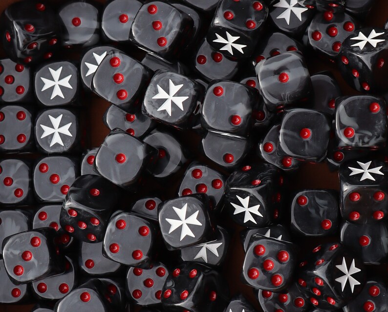 D6 Dice Black Templars Army , Templars Dice, Black Knights, Table Top ...
