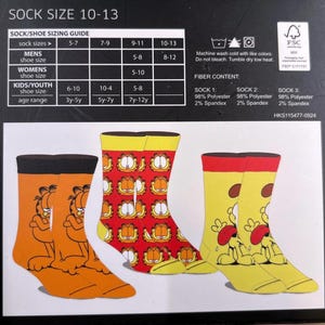 Garfield the Cat 3 Pack Socks Gift Set Stocking Stuffer New Funny ...