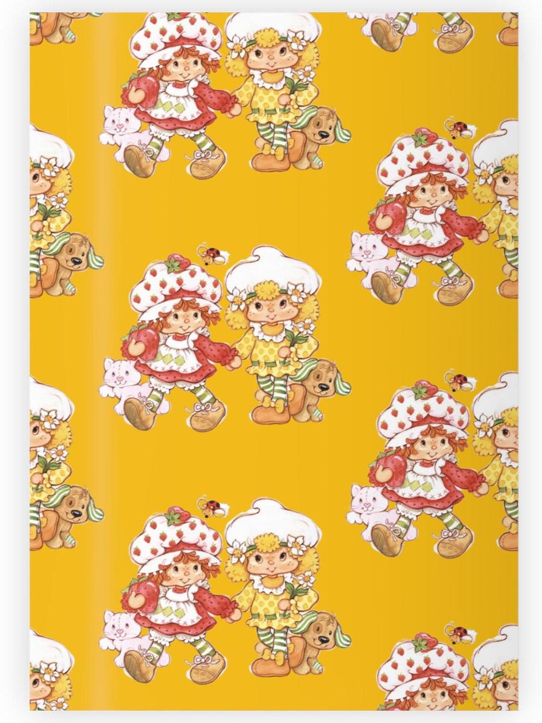 Strawberry Shortcake and Lemon Meringue Gift Wrapping Paper Yellow - Etsy
