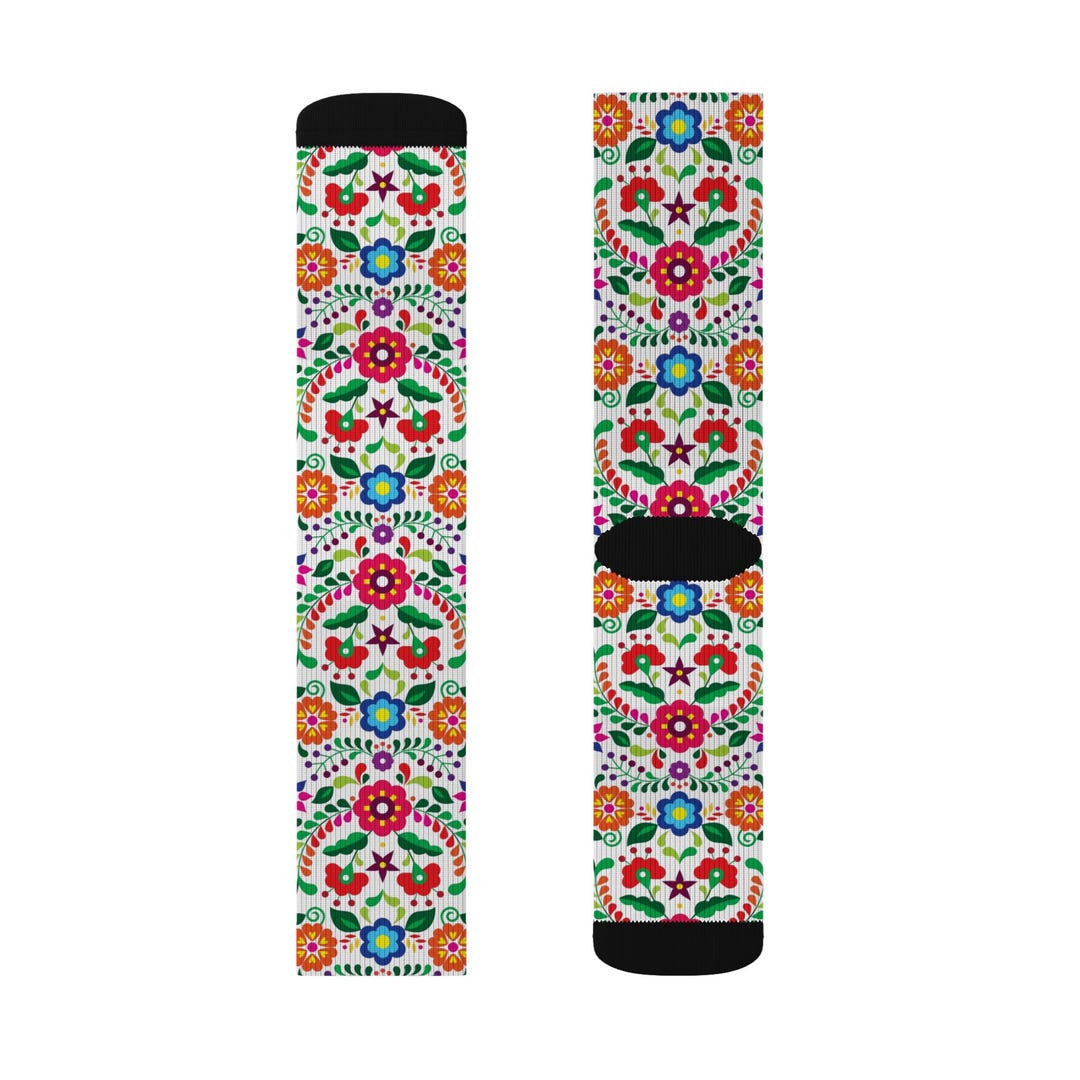 Mexican Flower Print Socks Dress up Your Socks - Etsy