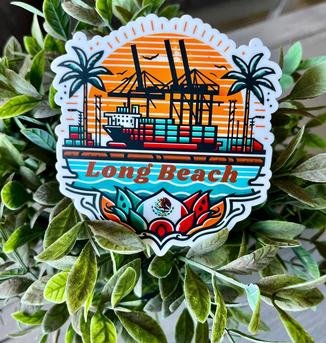 Stickers Long Beach West Coast Heritage Logo Design Large Cut-out ...
