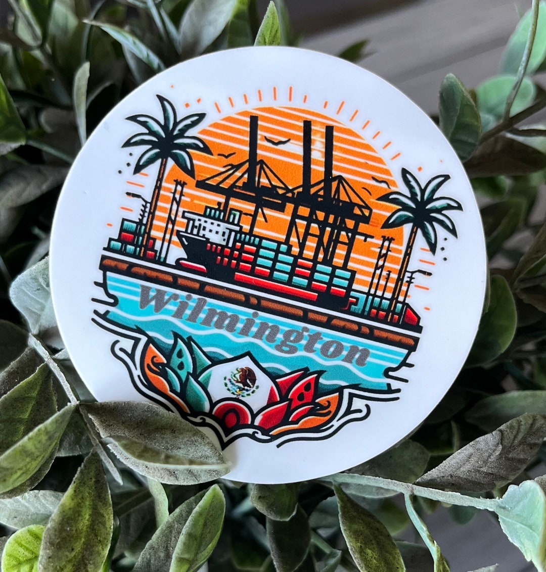 Stickers Wilmington West Coast Heritage Logo Design Round Sticker - Etsy