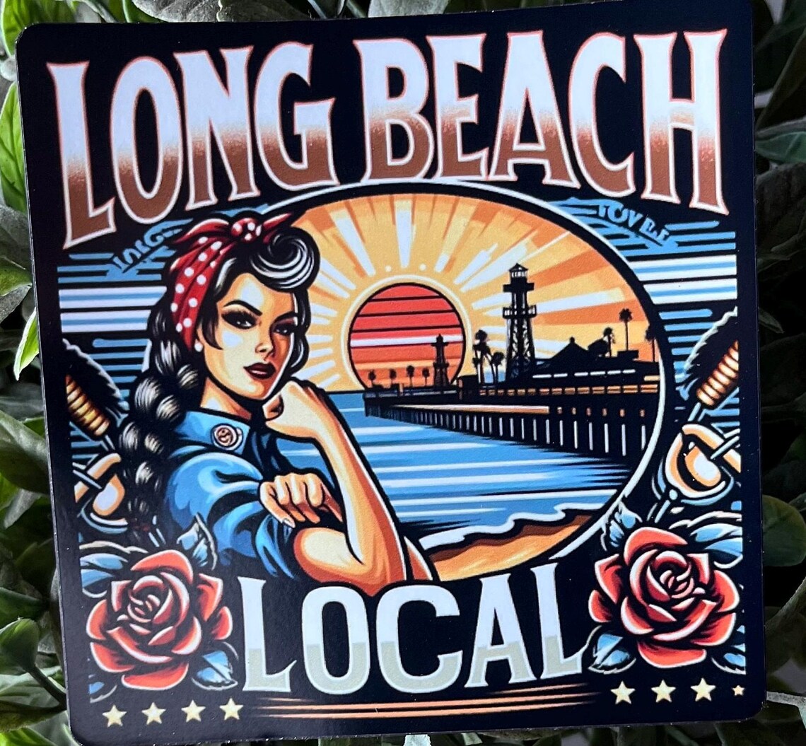 Long Beach Locals Sticker - Waterproof Vinyl Decal - Etsy