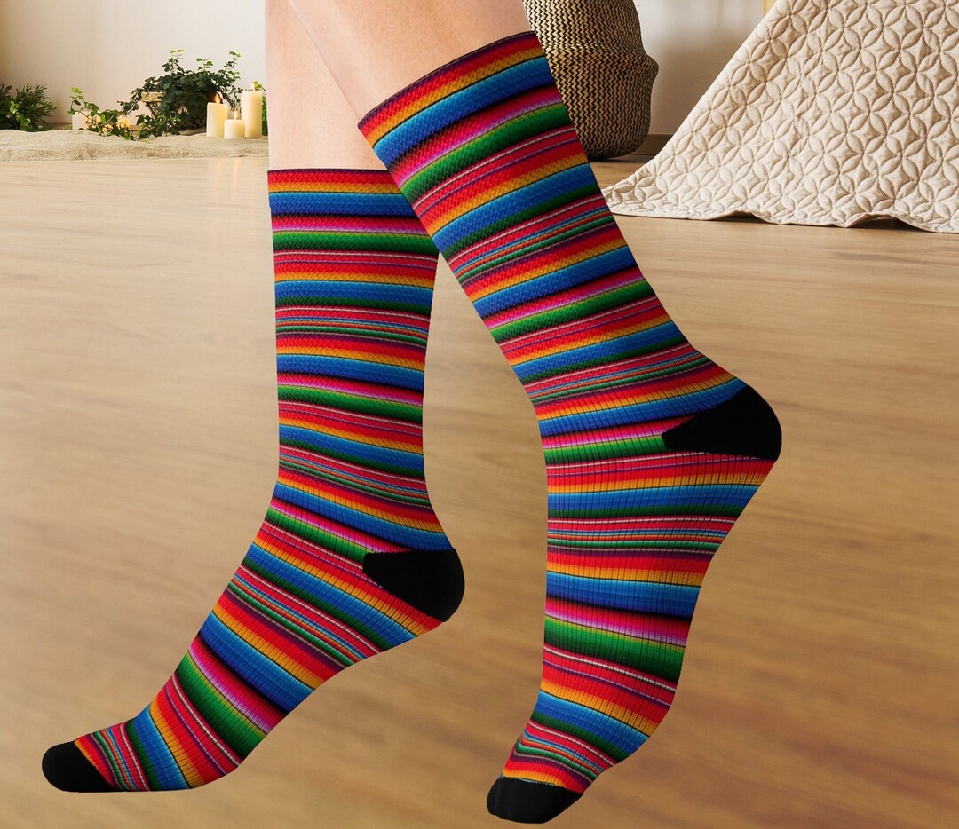 Sarape Socks Mexican Print Style Socks Latin Flare Fashion - Etsy