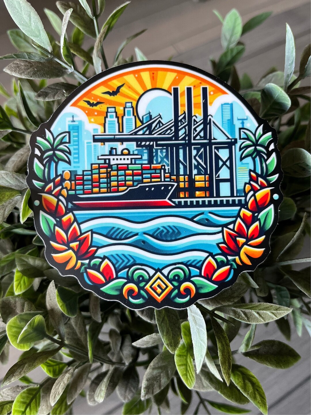 Sticker West Coast Heritage Harbor, City Scape, and Sea - Etsy