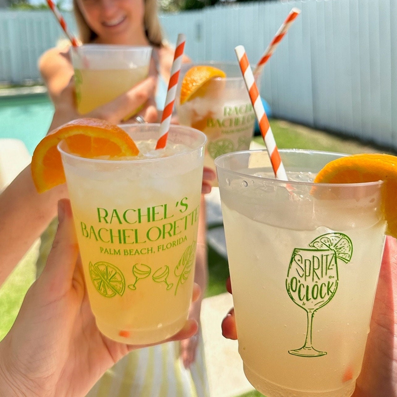 Custom Frosted Cups for Bachelorette / Palm Beach Bach Cups / Beach ...