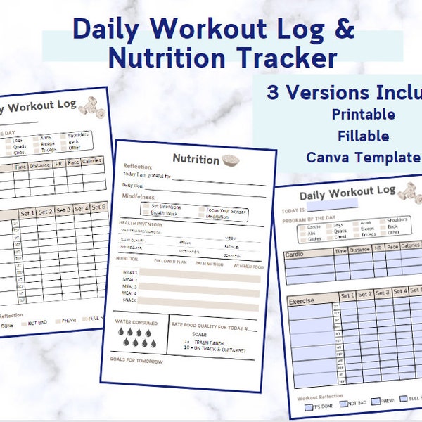 Workout Log - Etsy