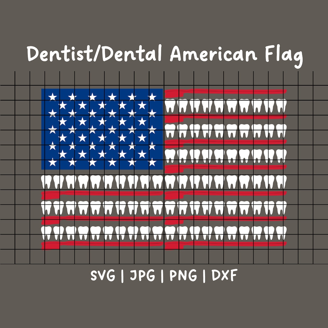 American Flag Dental SVG Bundle, Patriotic Dentist Art (digital ...
