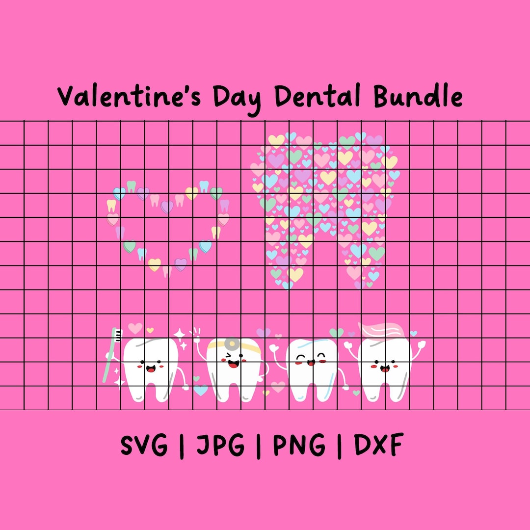 Valentine's Day Dental Tooth, SVG, PNG, JPG Bundle, Dentist, Love ...