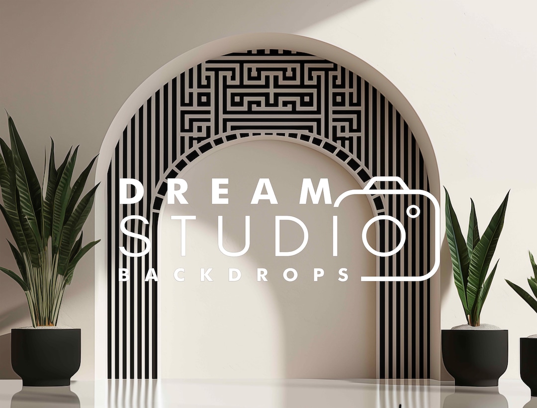 Modern Black and White Arch Photography Backdrop - Etsy