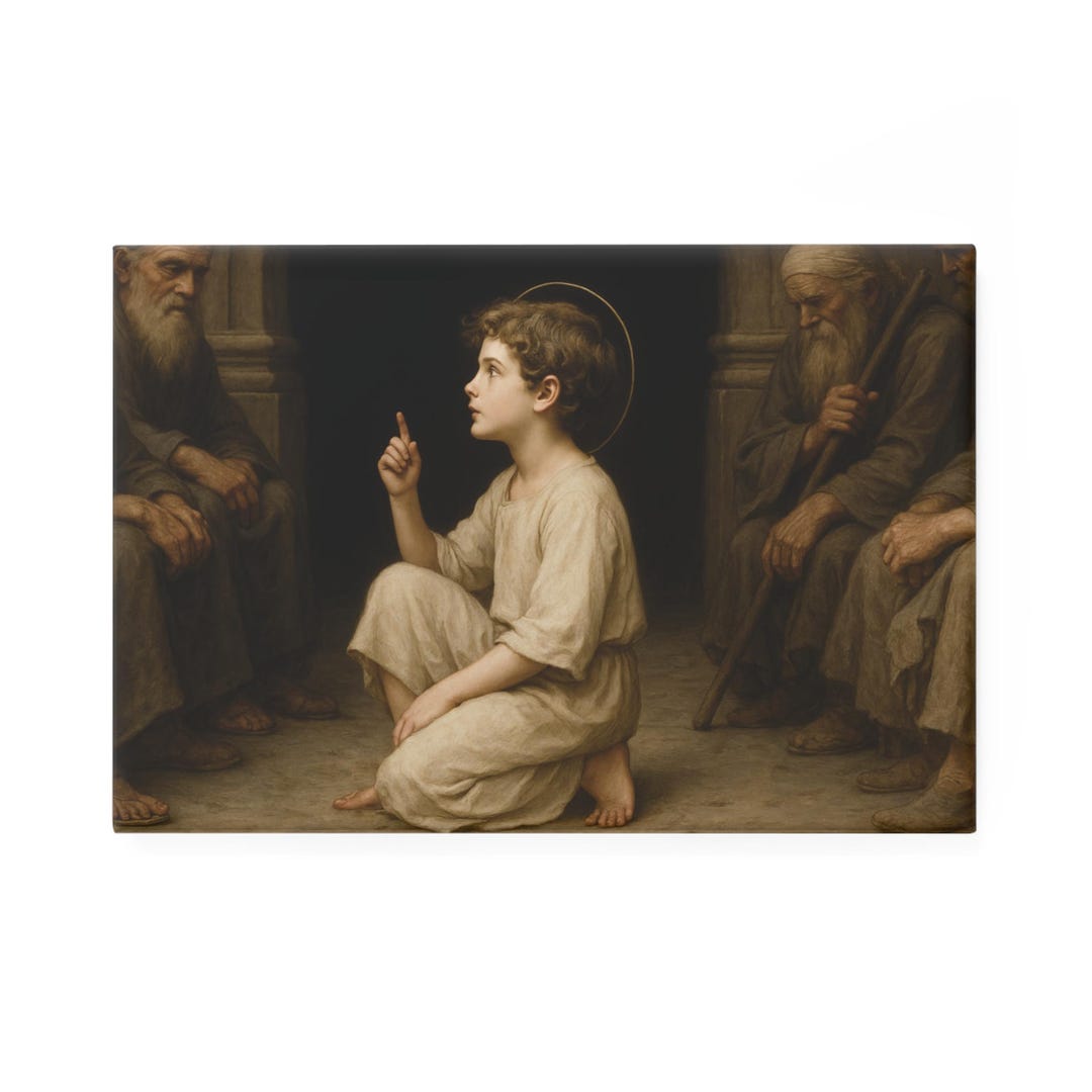 Vintage Religious Button Magnets, Jesus at 12 Teaching in the Temple ...