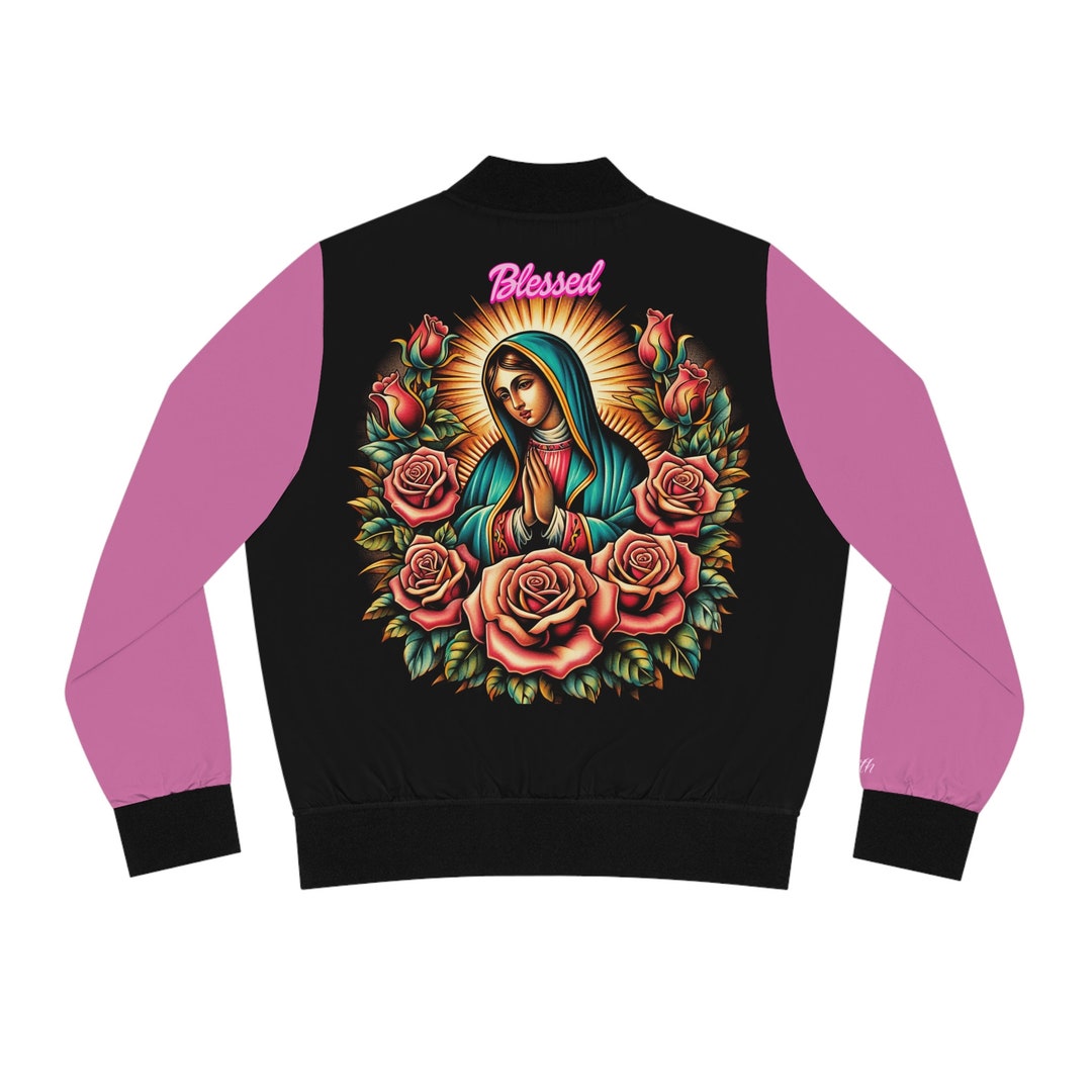 Women's Blessed Virgin Mary Pink and Black SR Traditional Catholic ...