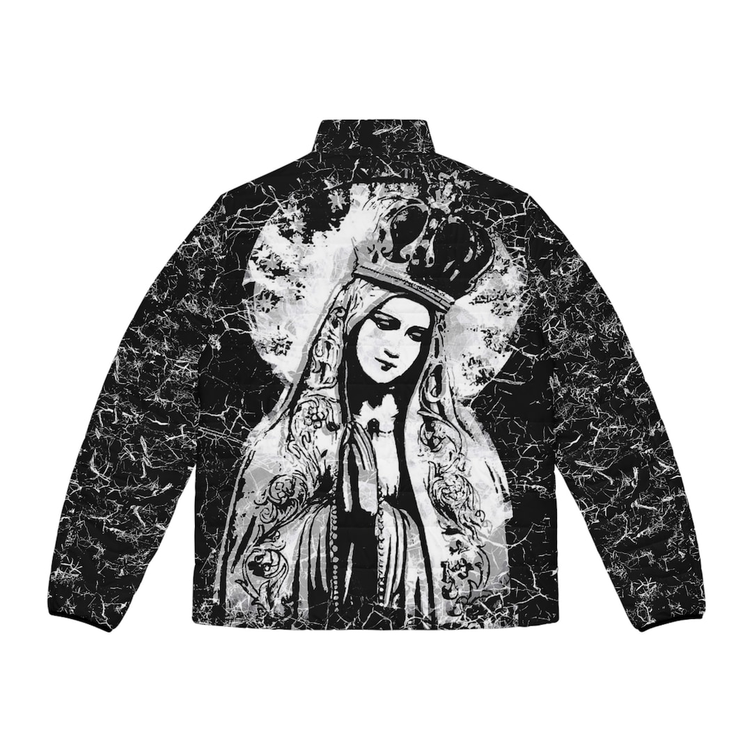 Our Lady of Fatima Puffer Jacket: Gothic Catholic Christian Outerwear ...
