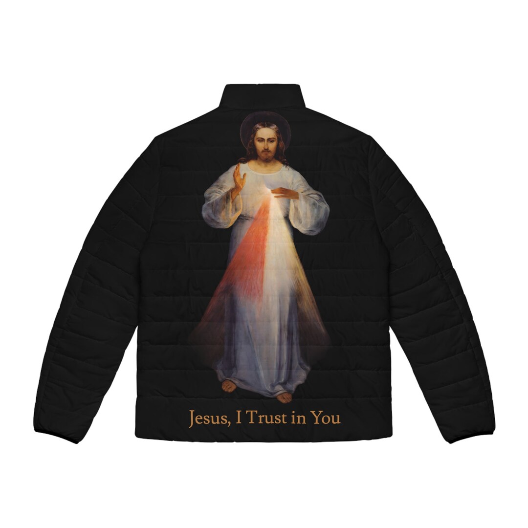Divine Mercy SR Men's Puffer Jacket, Jesus I Trust in You, Traditional ...